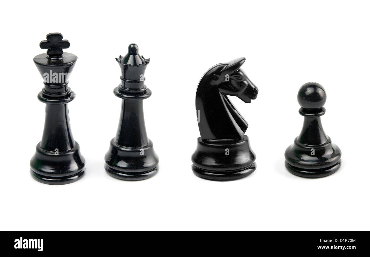 black chess isolated on white Stock Photo - Alamy