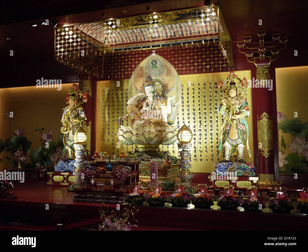 buddha statue inside buddha tooth relic temple, singapore Stock Photo ...