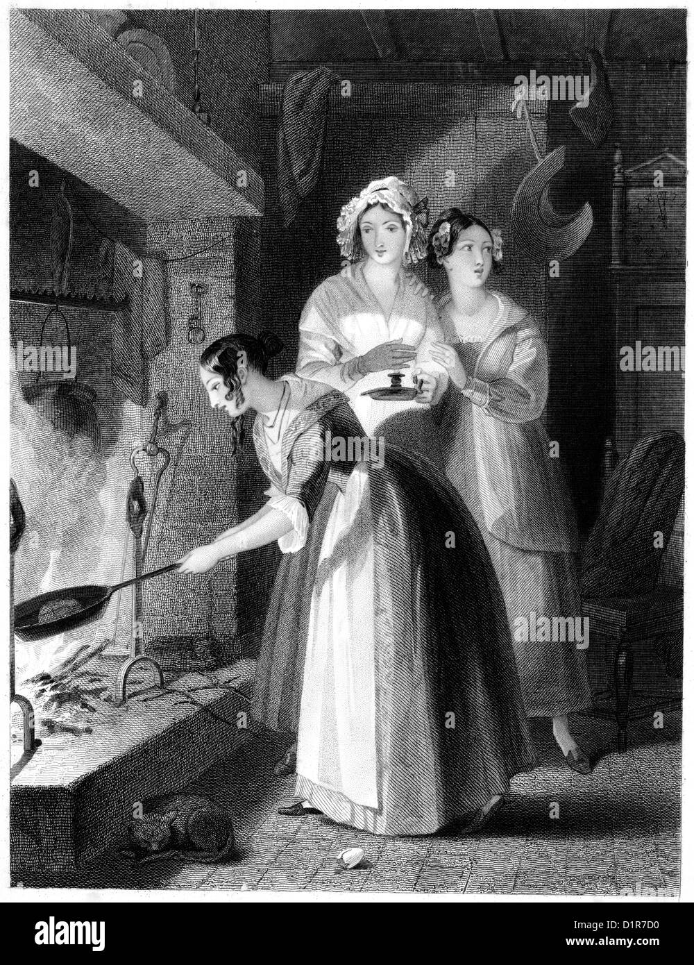 1800 woman cooking hi-res stock photography and images - Alamy