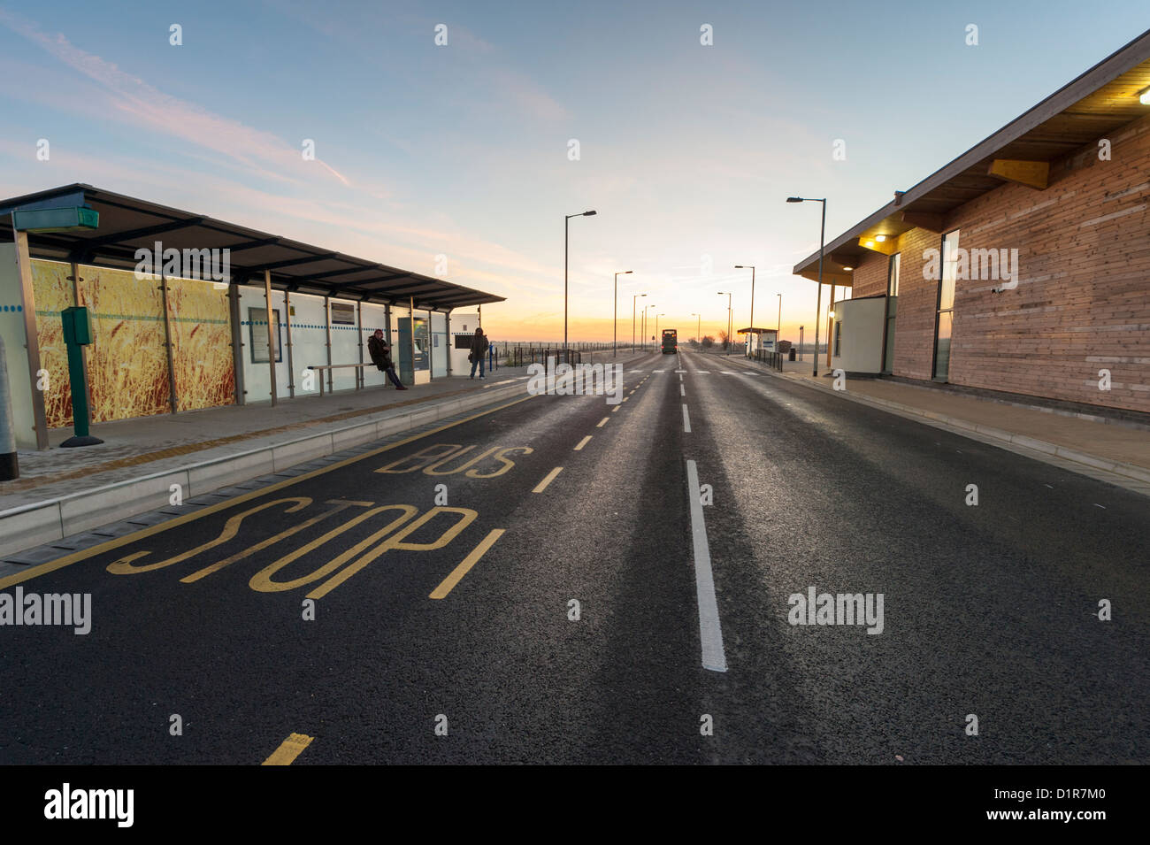 The guided busway at Longstanton that runs from Cambridge to St Ives ...