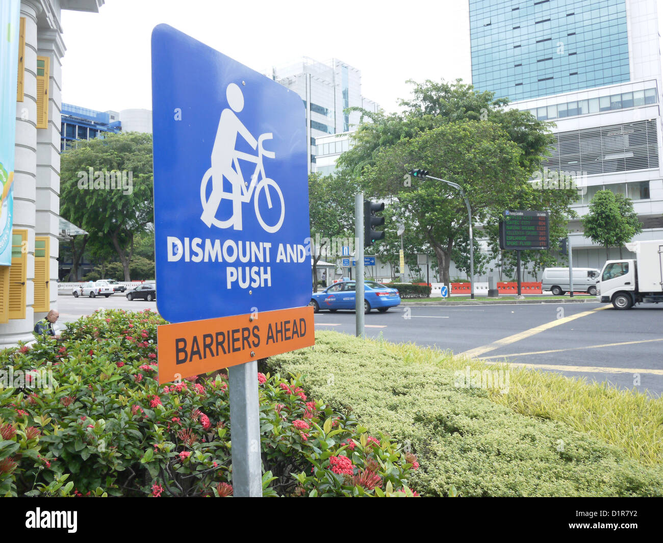 push bicycle sign Stock Photo - Alamy