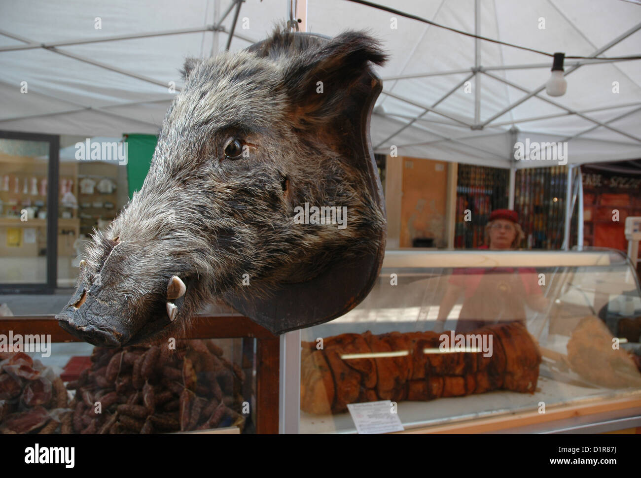 Modena (Italy), boar meat sold at a street market Stock Photo - Alamy