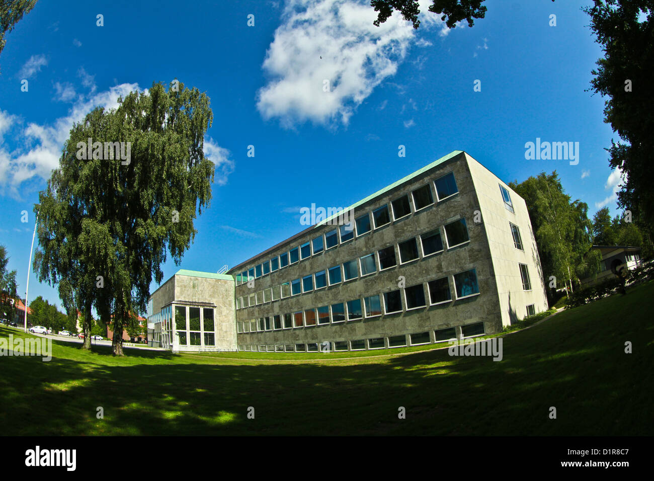 Arne Jacobsen designed Town Hall (Rådhus) in Holte, Denmark Stock Photo ...