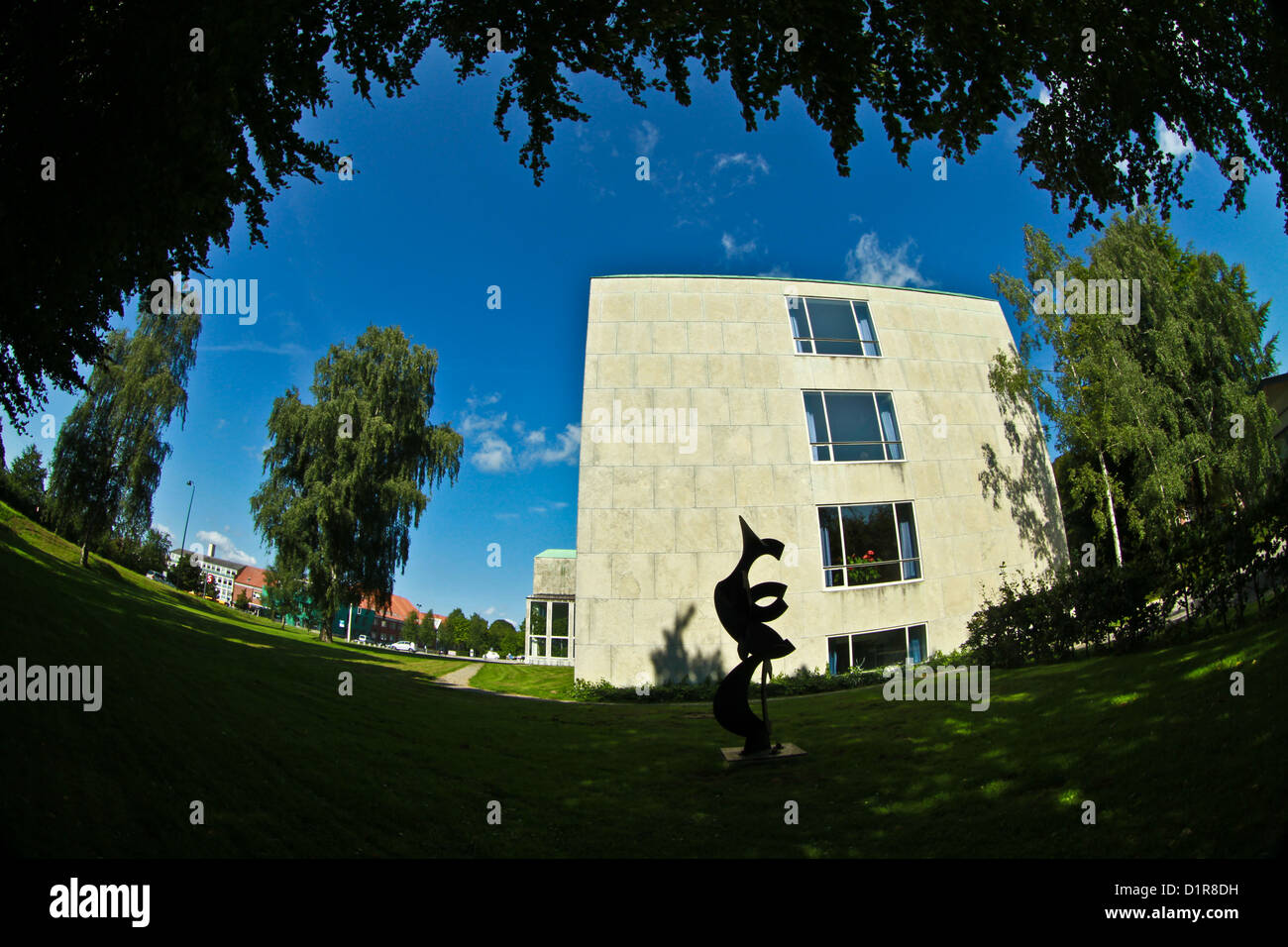 Arne Jacobsen designed Town Hall (Rådhus) in Holte, Denmark Stock Photo ...