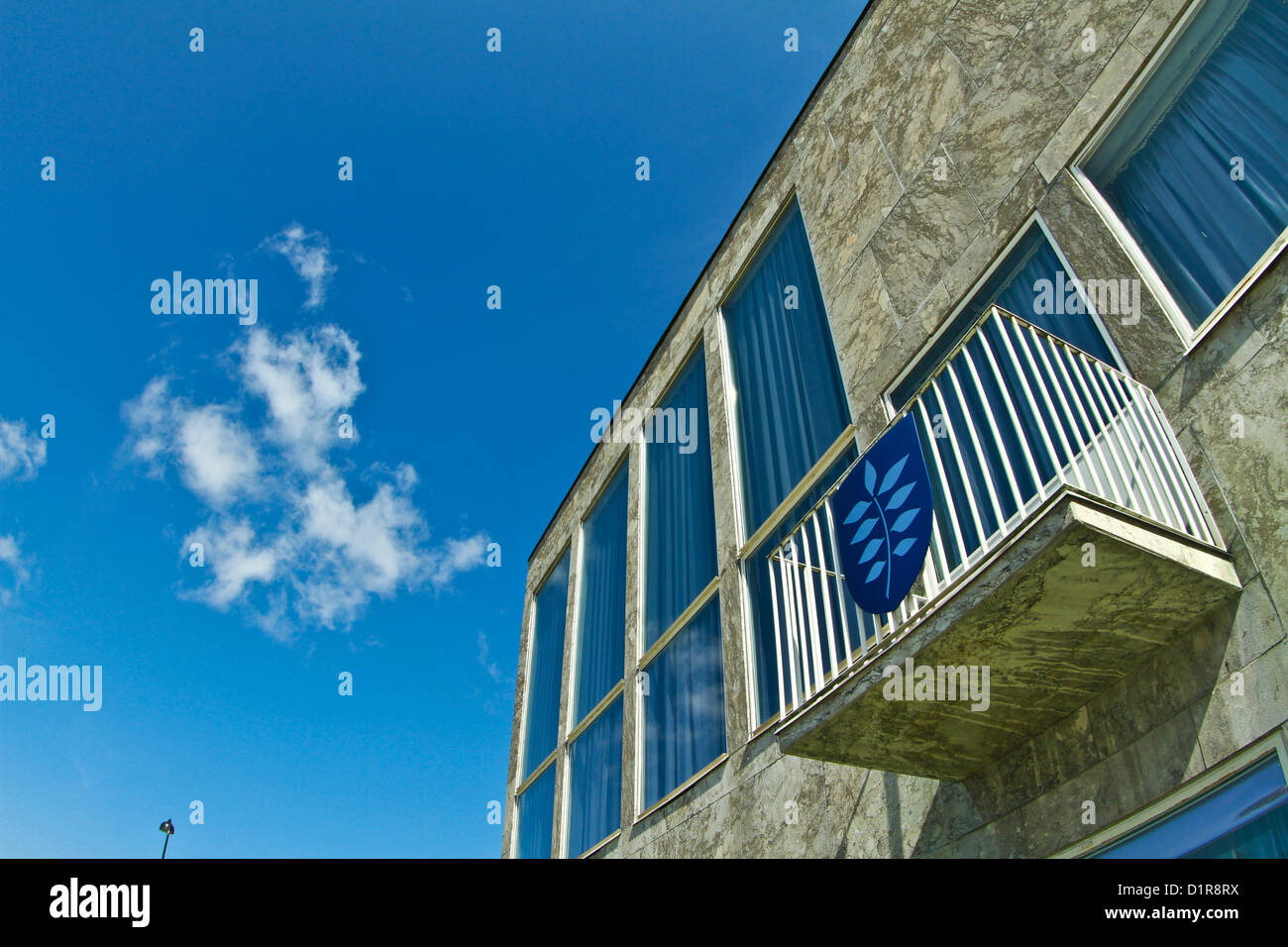 Arne Jacobsen designed Town Hall (Rådhus) in Holte, Denmark Stock Photo ...