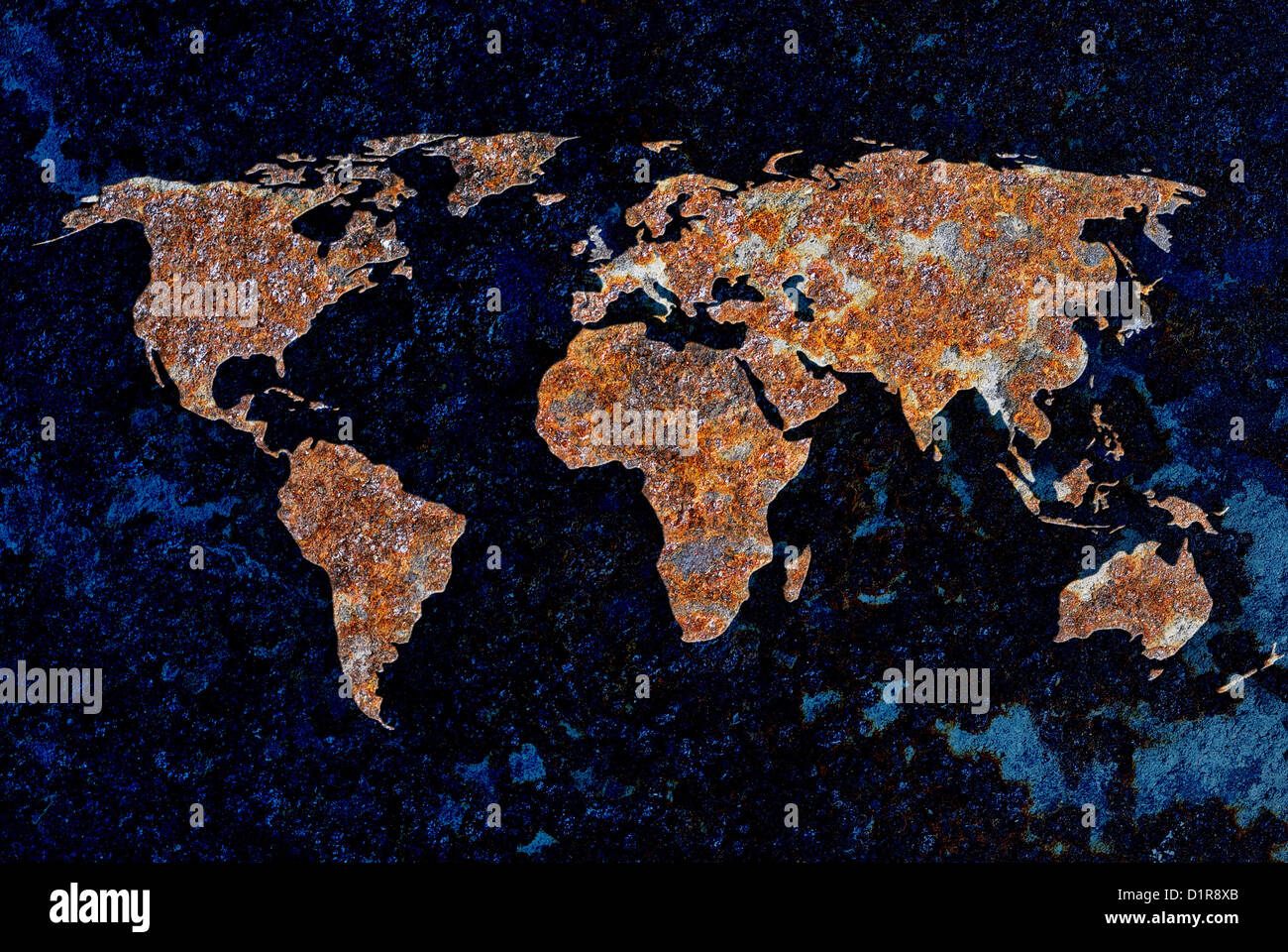 Concept of the earth rusting as a ecological warning Stock Photo - Alamy
