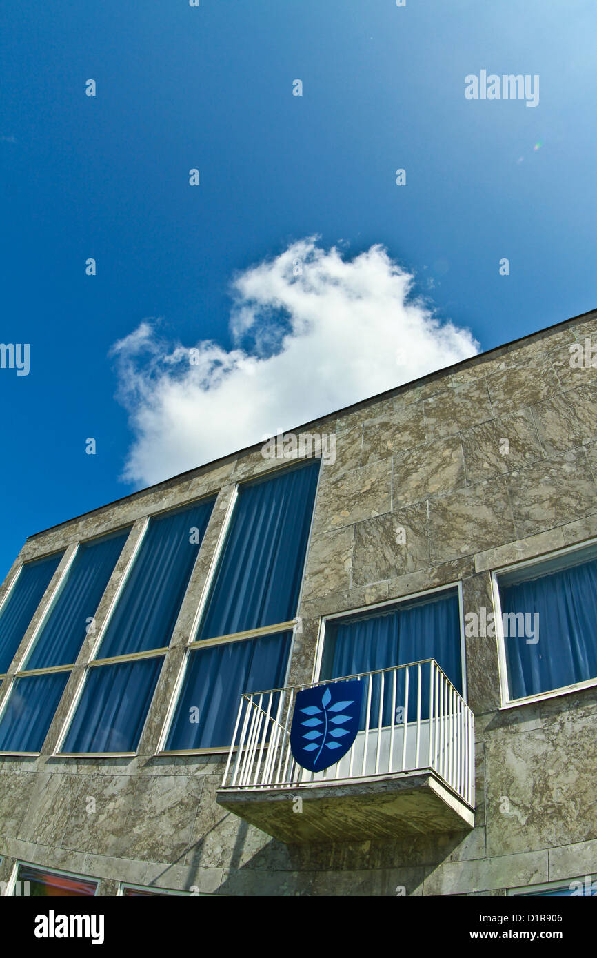 Arne Jacobsen designed Town Hall (Rådhus) in Holte, Denmark Stock Photo ...