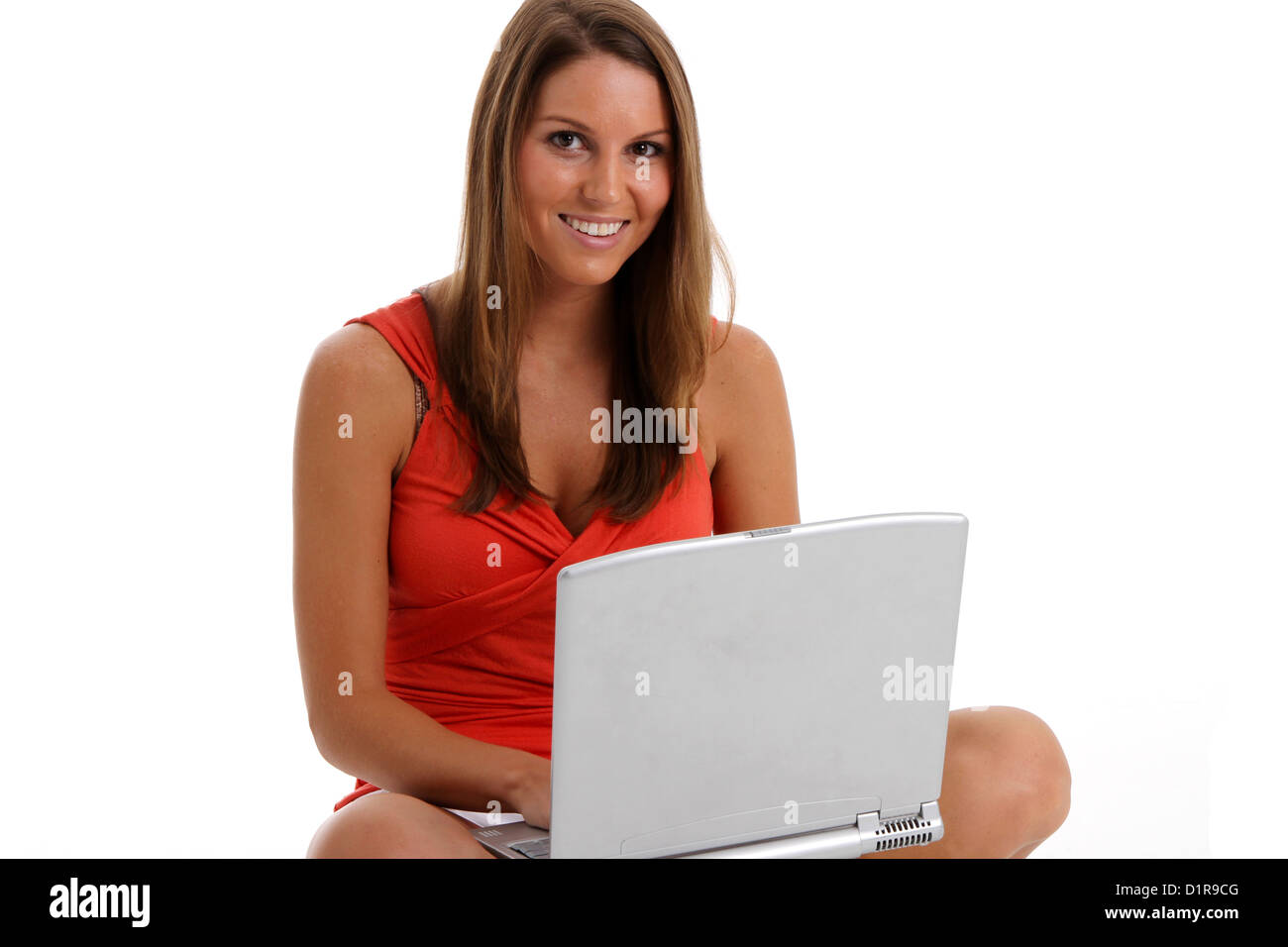 Picture of and adult woman set against a white background Stock Photo ...