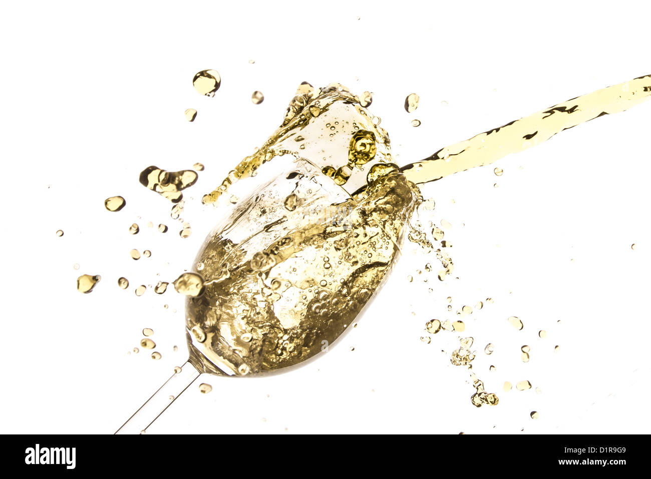 white wine splash isolated on white Stock Photo - Alamy