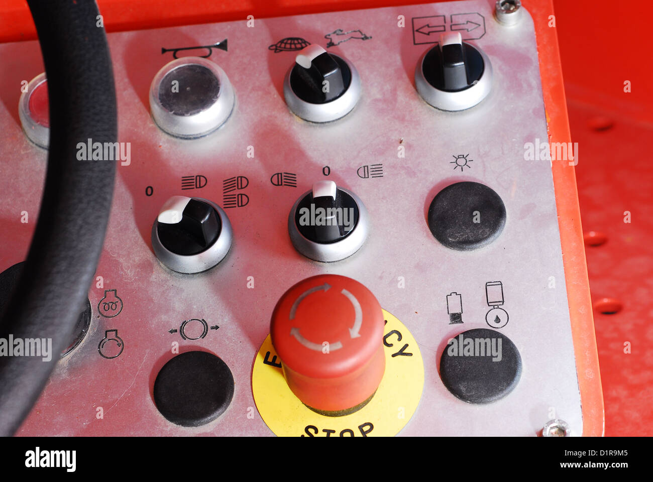 New heavy duty machine control buttons Stock Photo - Alamy