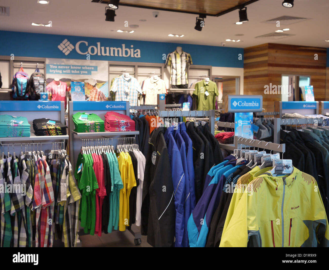 Columbia outerwear retail store Stock Photo - Alamy