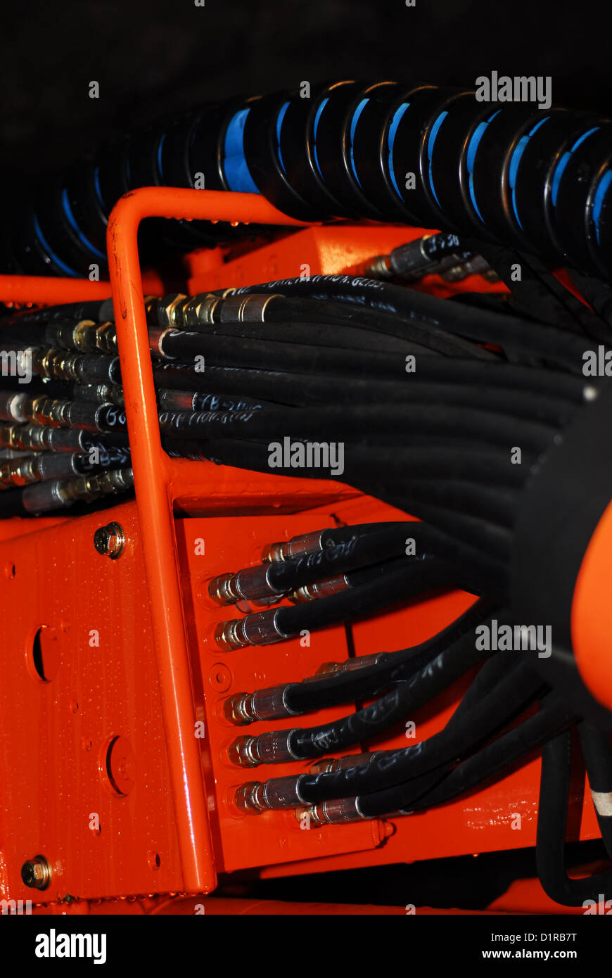 hydraulic industrial pipes in a machine Stock Photo - Alamy