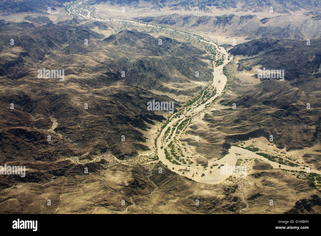 An Aerial view of the Abu Huab river watercourse, Namibia Stock Photo ...