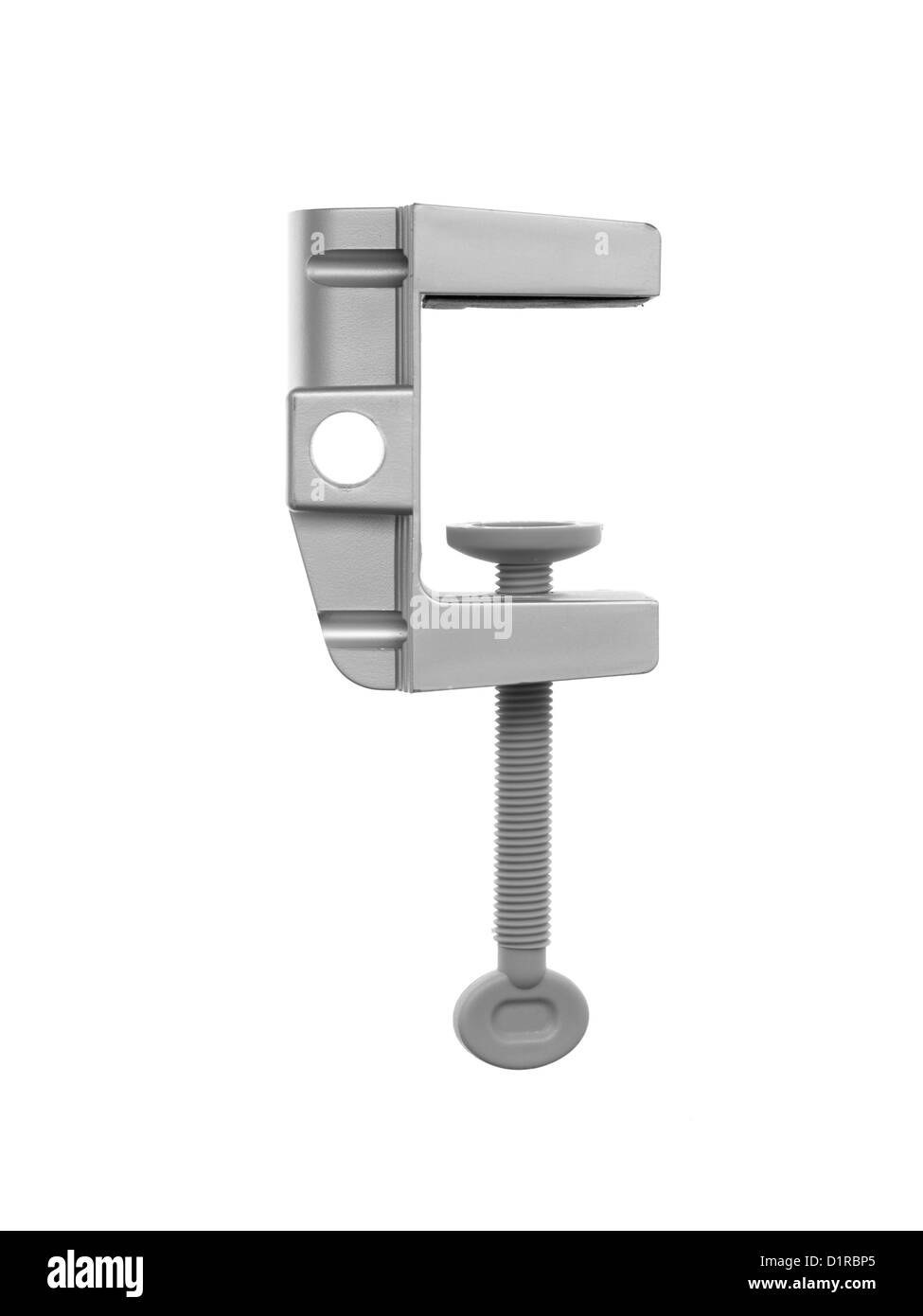 A black clamp isolated against a white background Stock Photo - Alamy