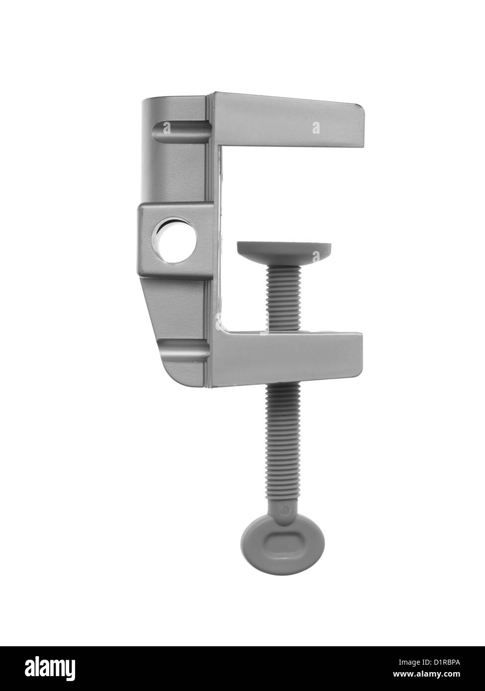 A black clamp isolated against a white background Stock Photo - Alamy