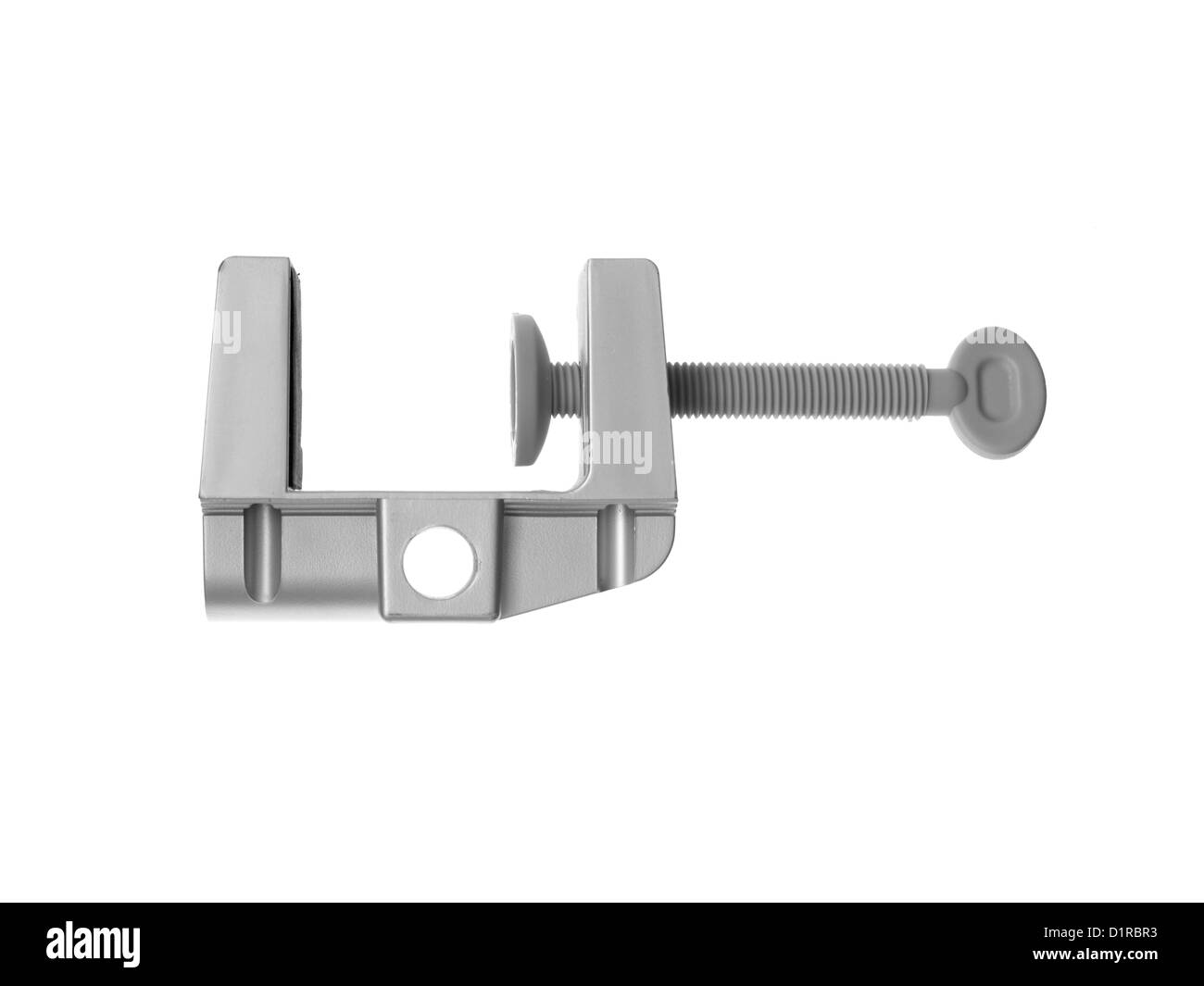 A black clamp isolated against a white background Stock Photo - Alamy