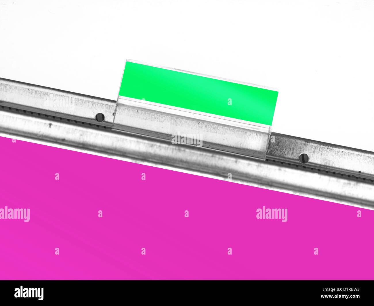 Filing cabinet folder tags isolated against a white background Stock ...