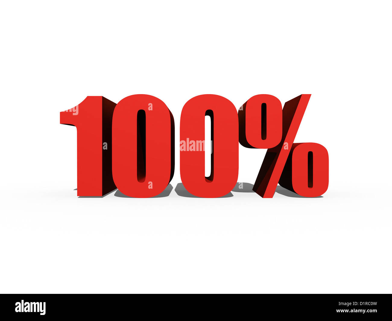 3D one hundred percent illustration on a white background Stock Photo ...