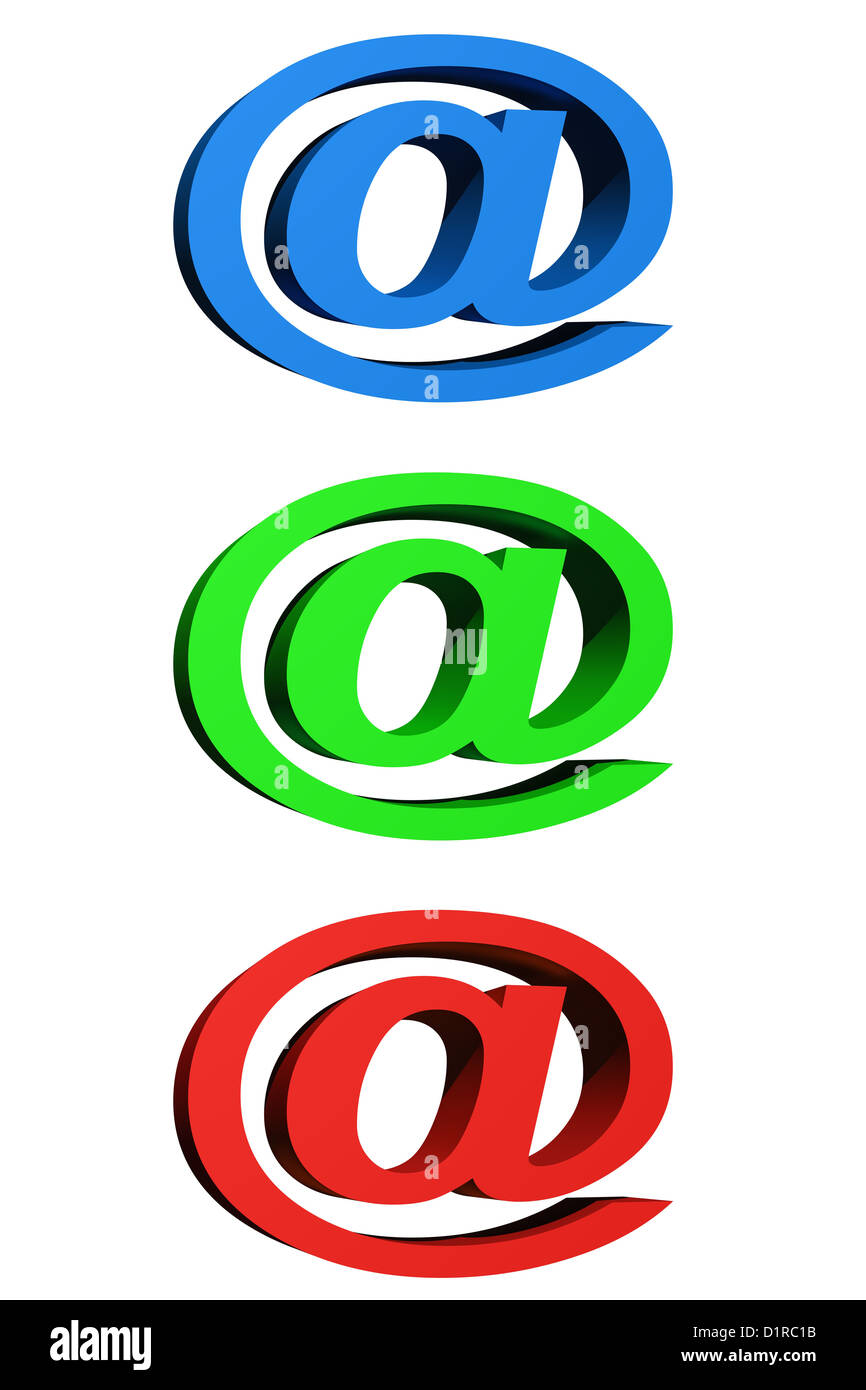 A 3d at sign isolated on a white background Stock Photo - Alamy