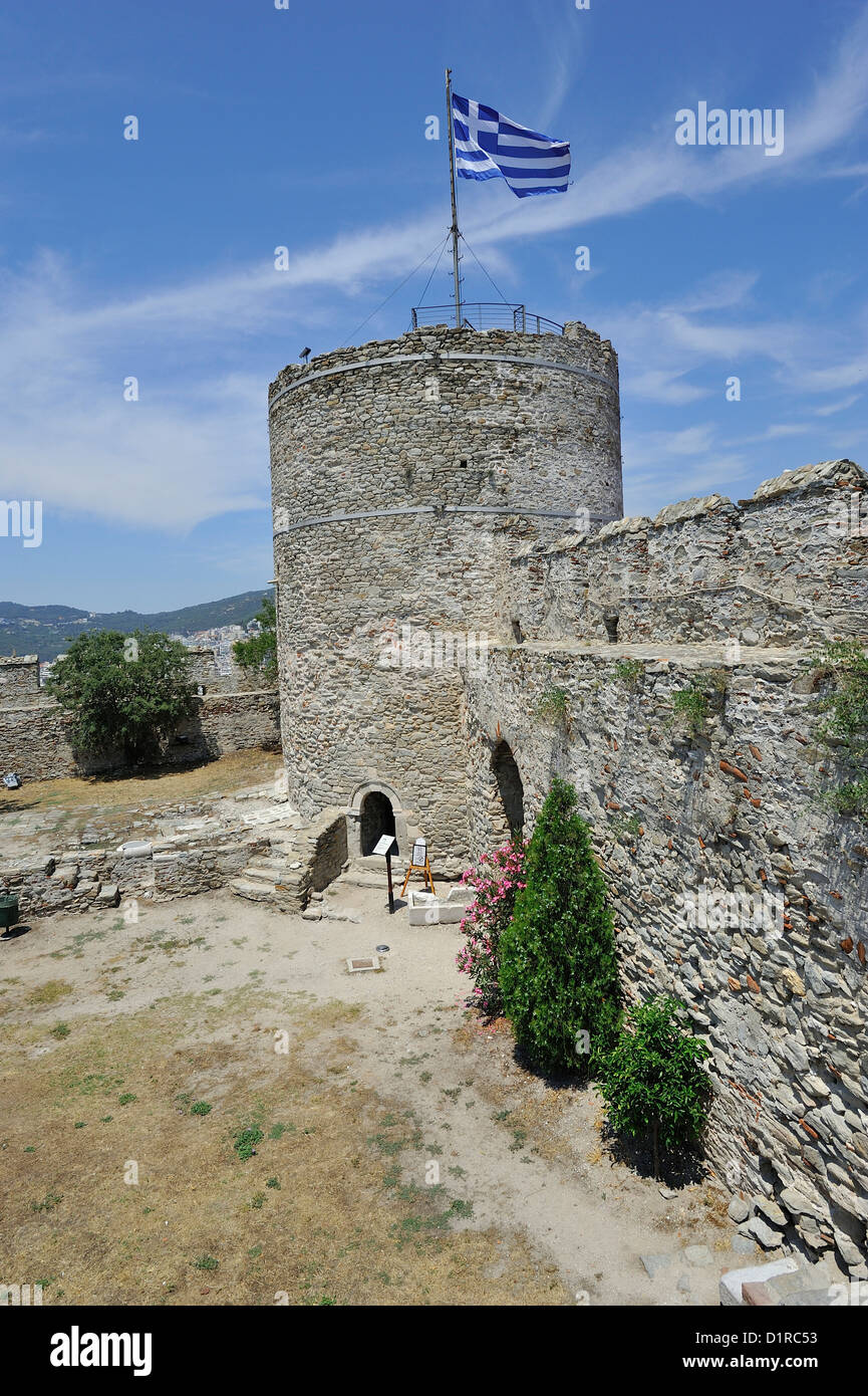 A view of the tower with the ever present Greek flag, which crowns the ...