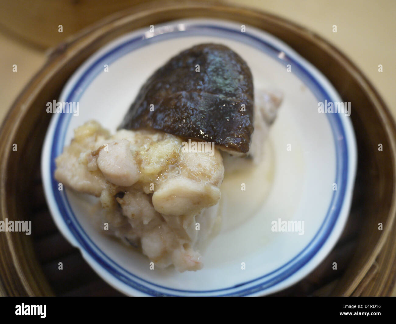 steam chicken winter mushroom dim sum Stock Photo - Alamy