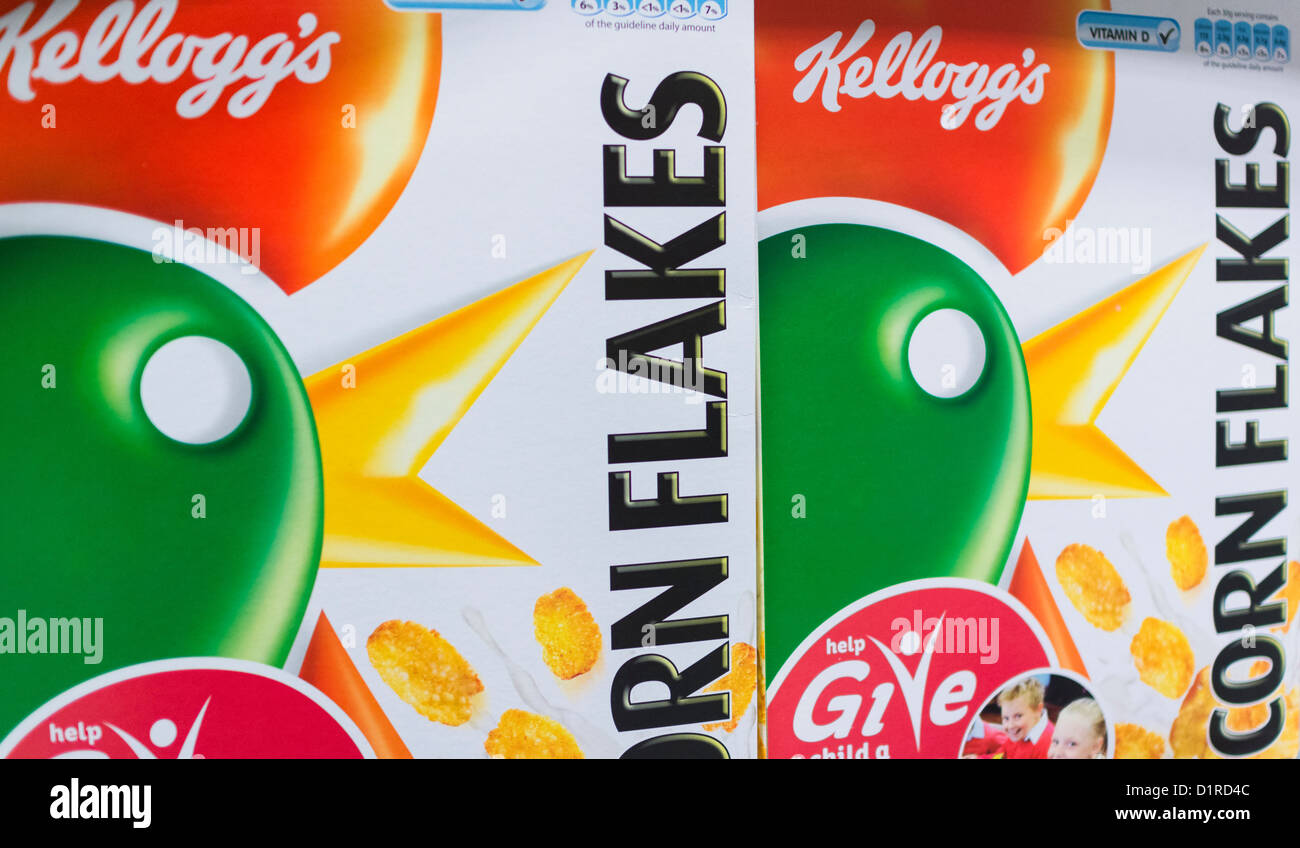 A close up of two boxes of Kellogg's Cornflakes Stock Photo - Alamy