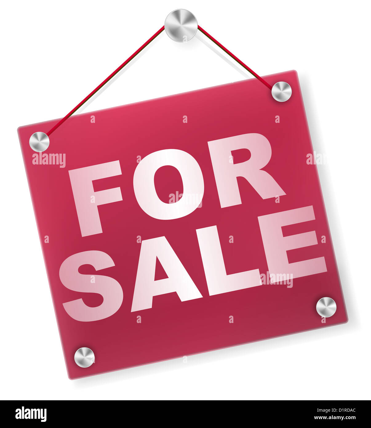 For Sale Sign - Illustration of Signboard Isolated on White Stock Photo ...