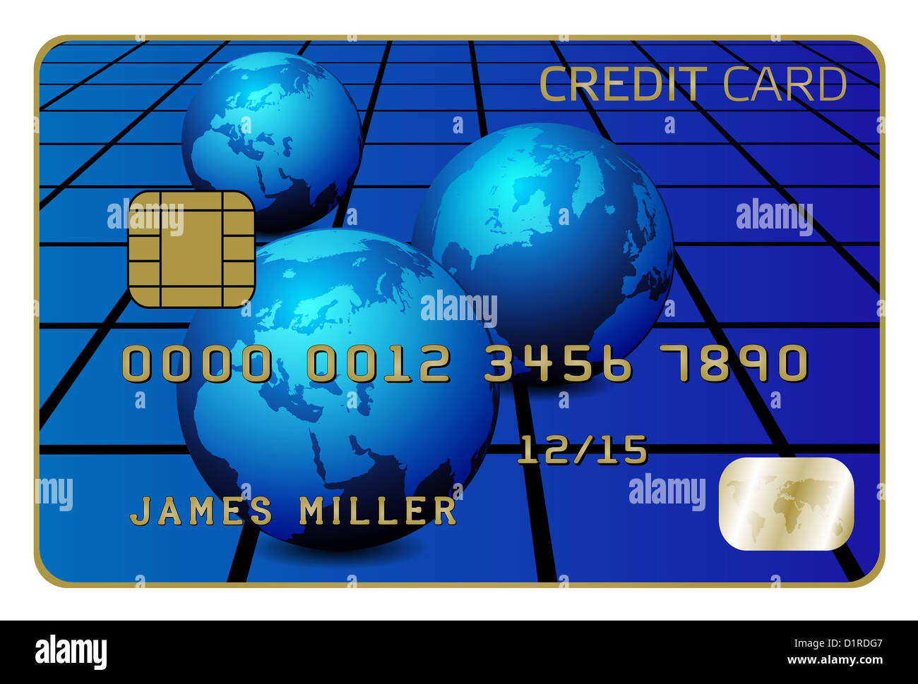 Illustration of Credit Card Isolated on White Stock Photo - Alamy