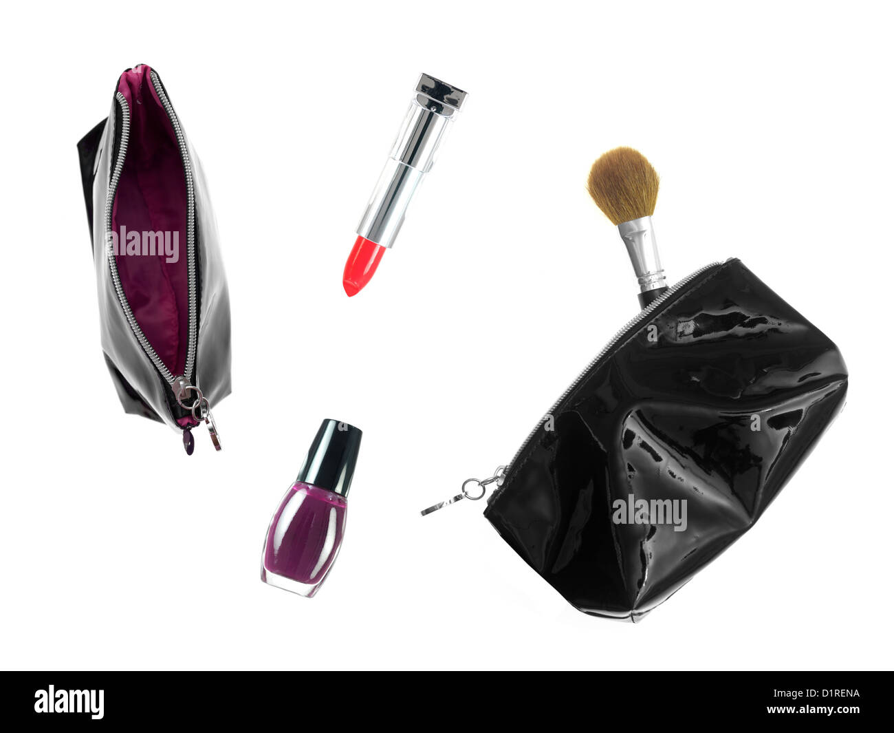Make up items isolated against a white background Stock Photo - Alamy