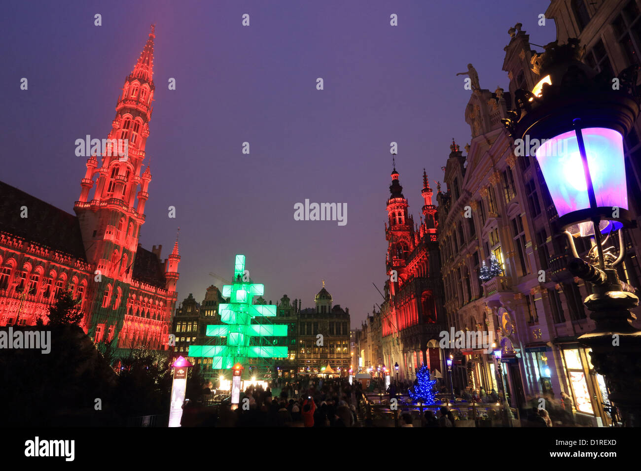 The evening light show and electronic Christmas tree 2012 in the Grand ...