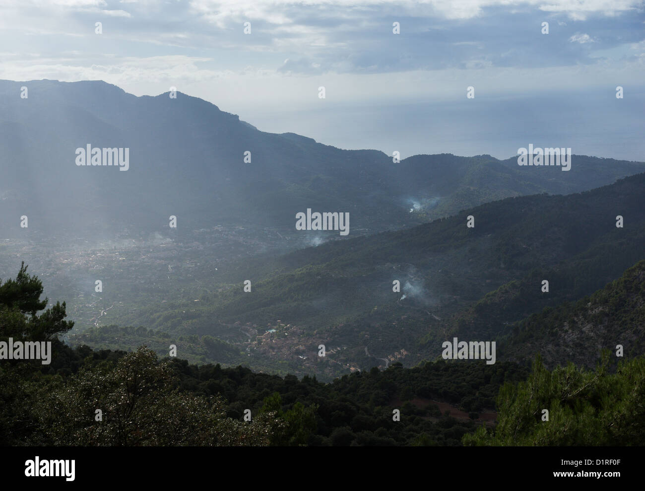 The Soller valley on the northwest coast of the spanish island Mallorca ...