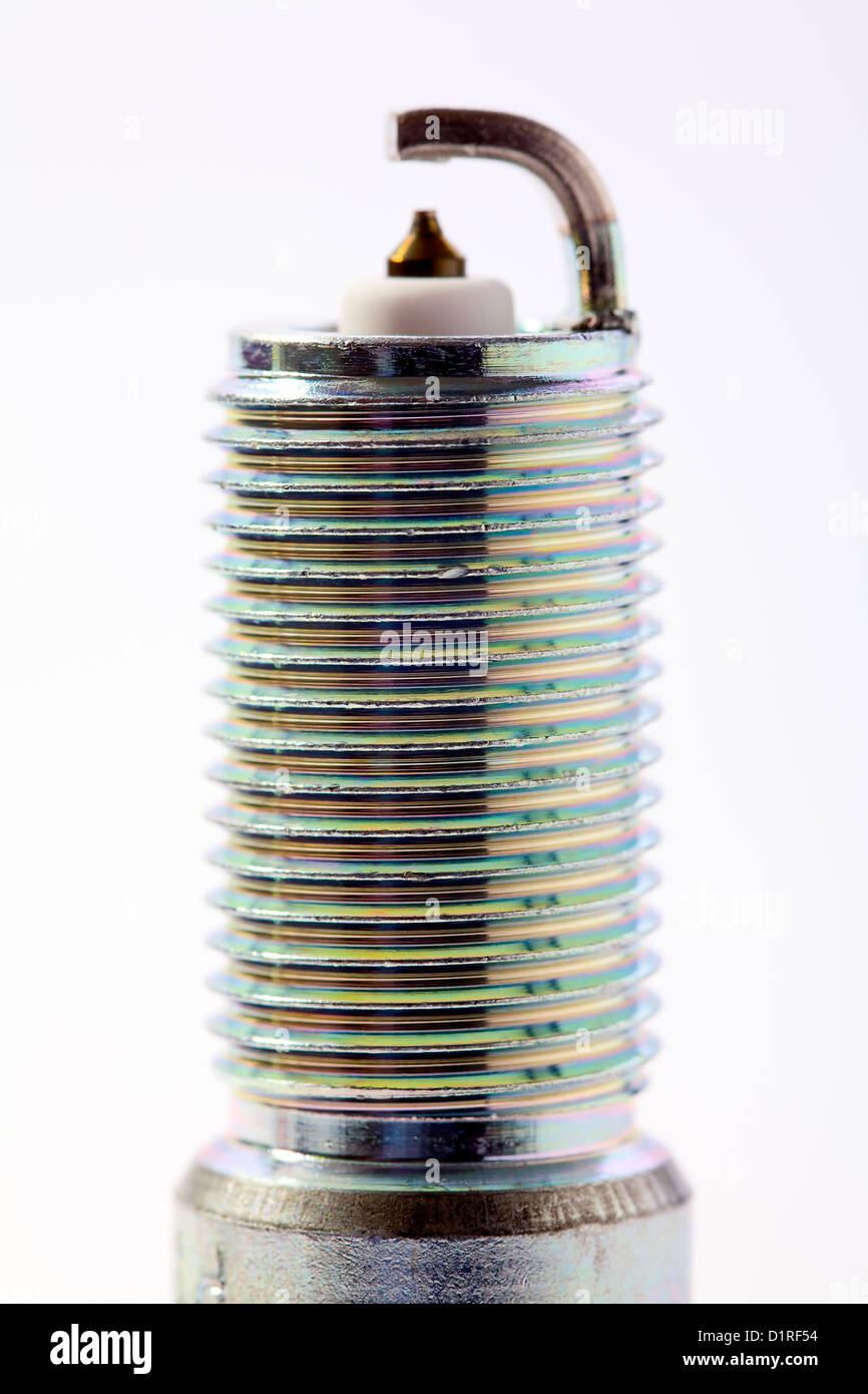 Close up of a spark plug isolated on white background Stock Photo - Alamy