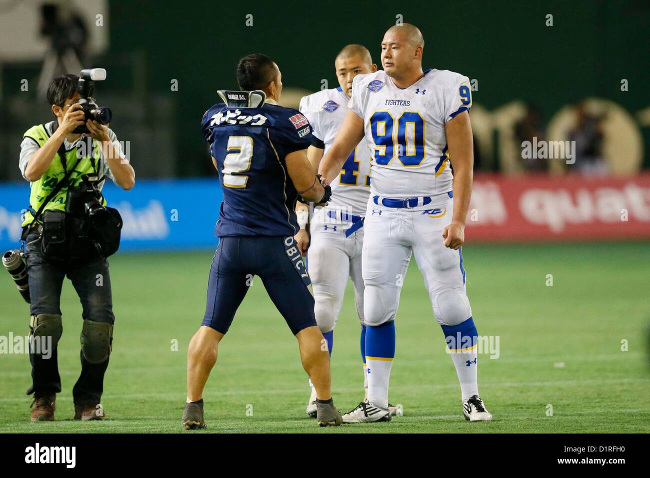 (L-R) Naoki Kosho (Seagulls), Makoto Kajiwara (Fighters), JANUARY 3 ...
