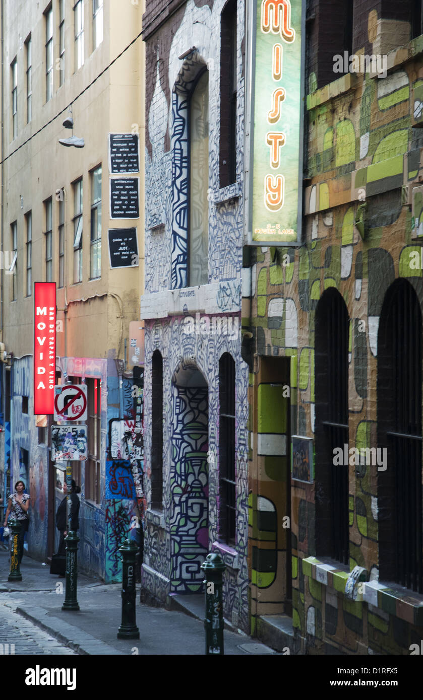 Street art covering the walls of Hosier Lane, Melbourne, has become a ...