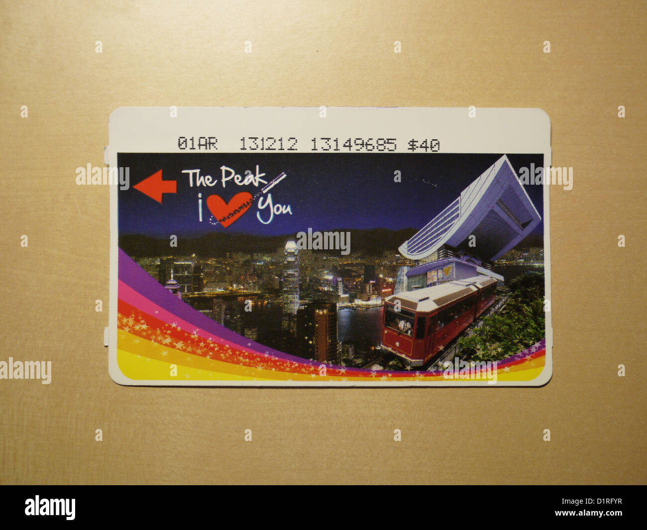tram ticket victoria peak hong kong Stock Photo - Alamy