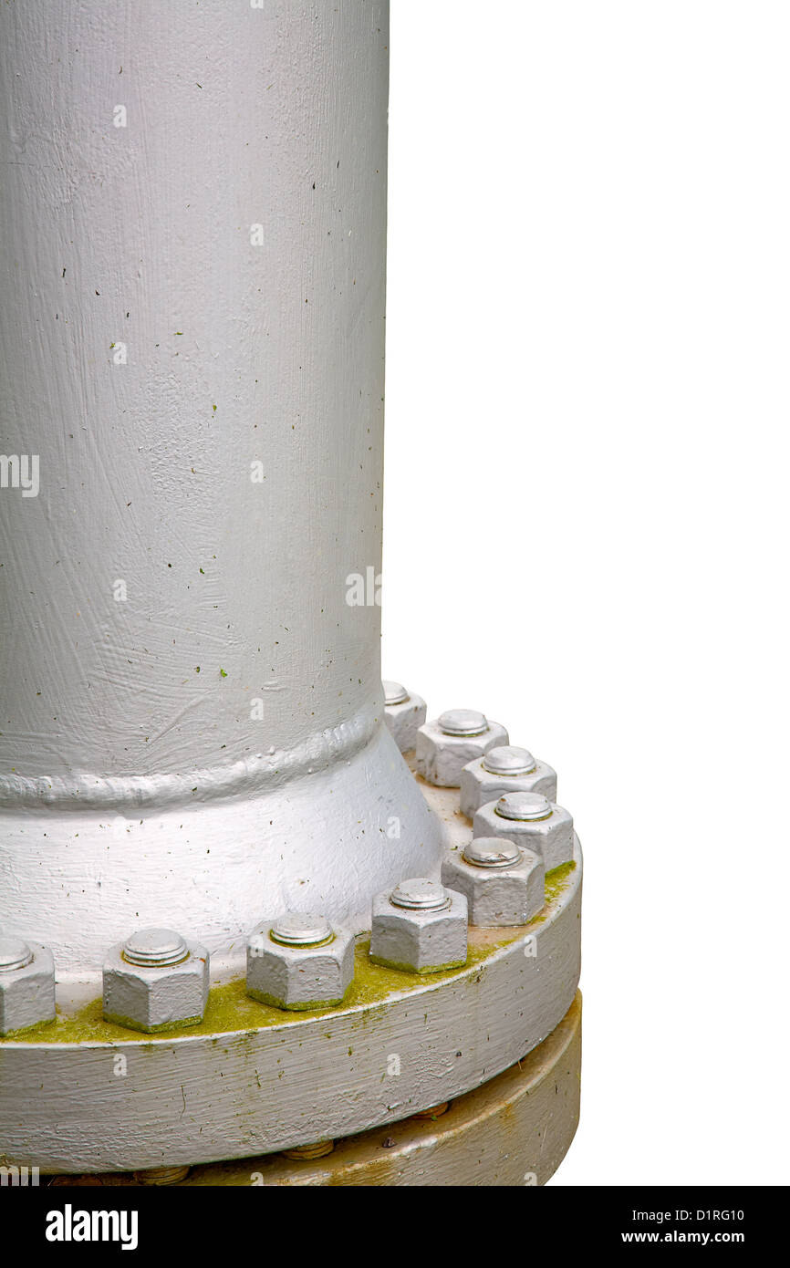 Close up of a steel gas pipe isolated on white background Stock Photo ...