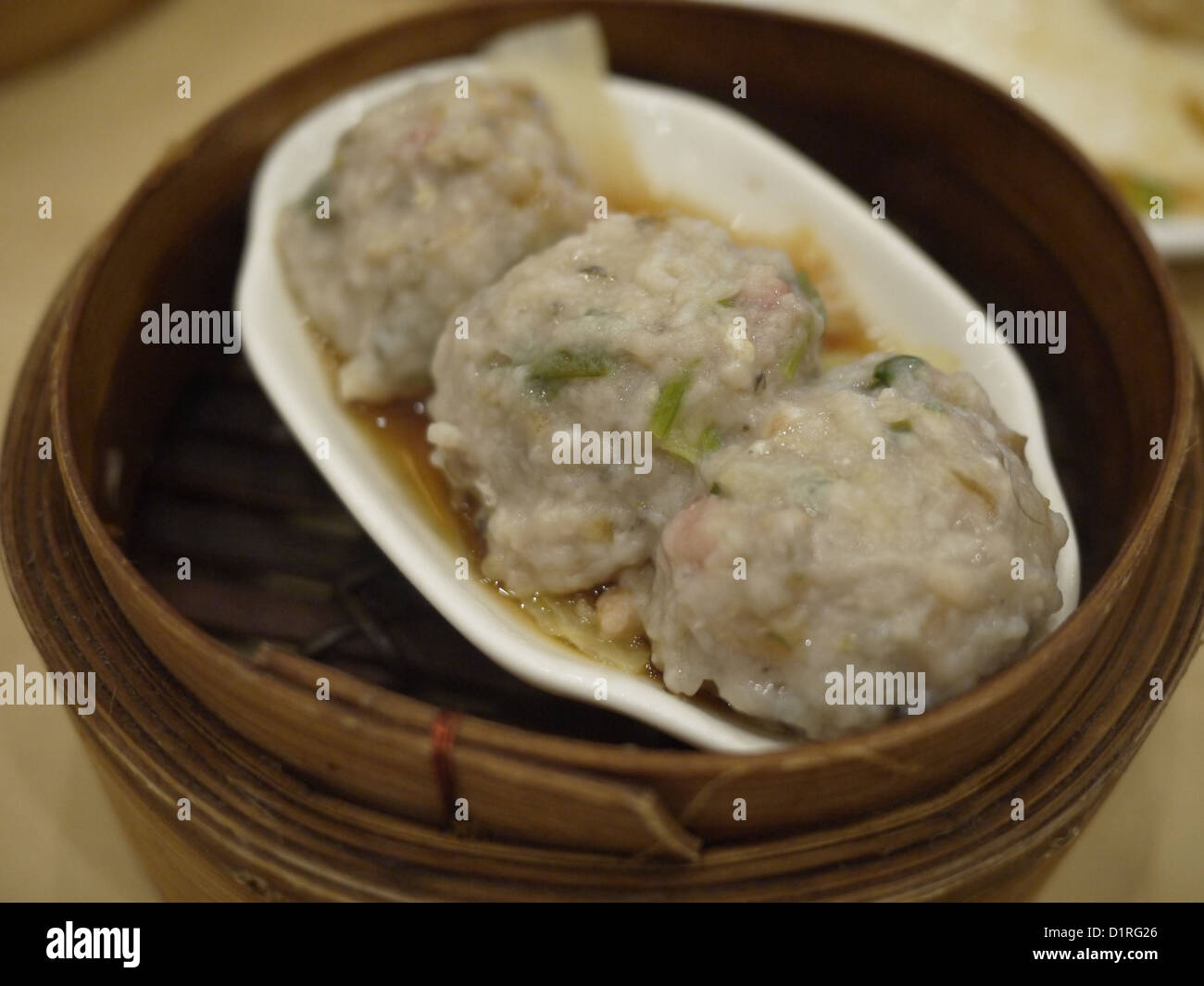 steam fish ball chinese dim sum Stock Photo - Alamy