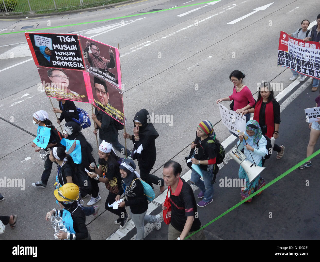 protest parade street Hong Kong Stock Photo - Alamy