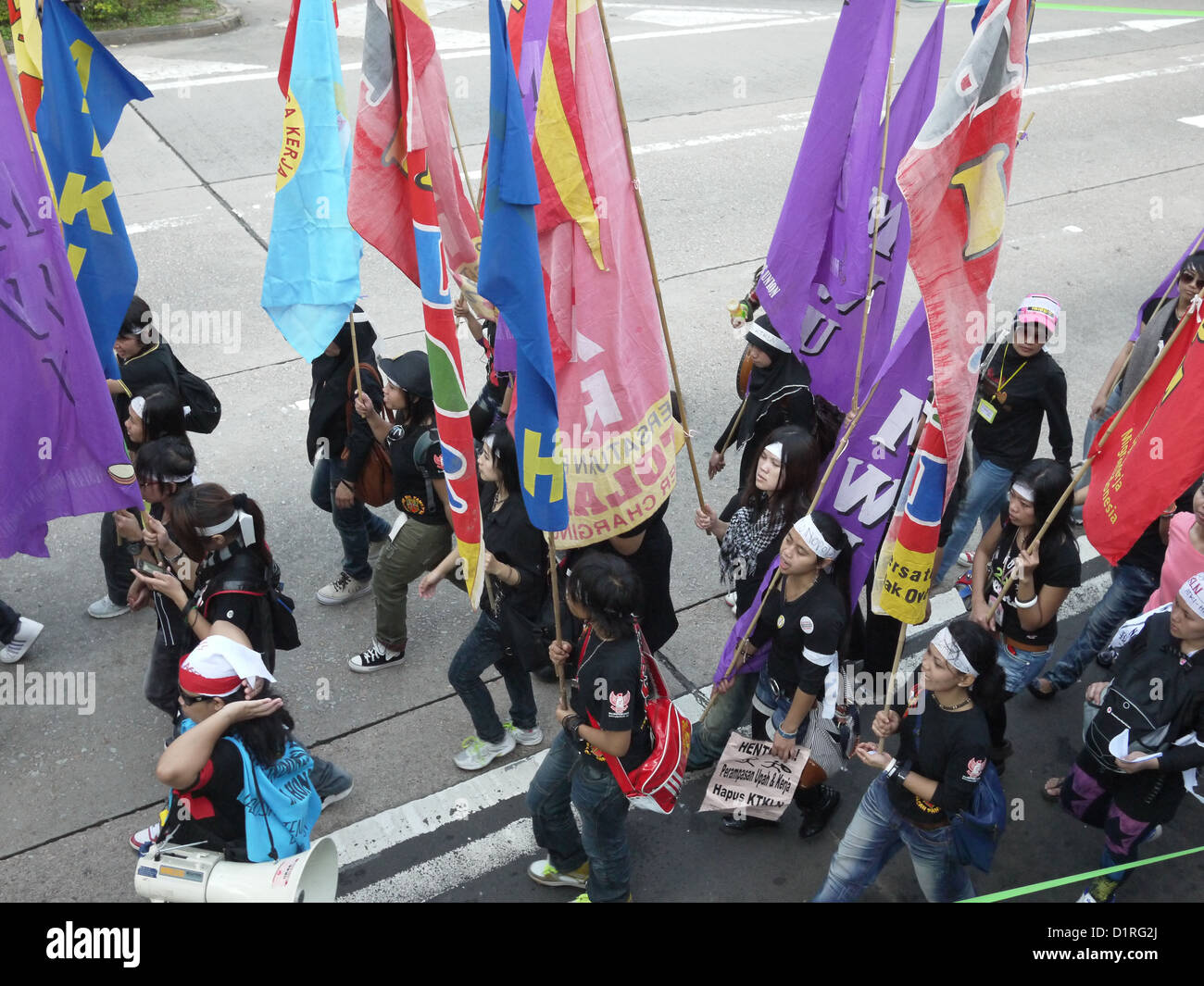 banner parade protest road Asia Stock Photo - Alamy