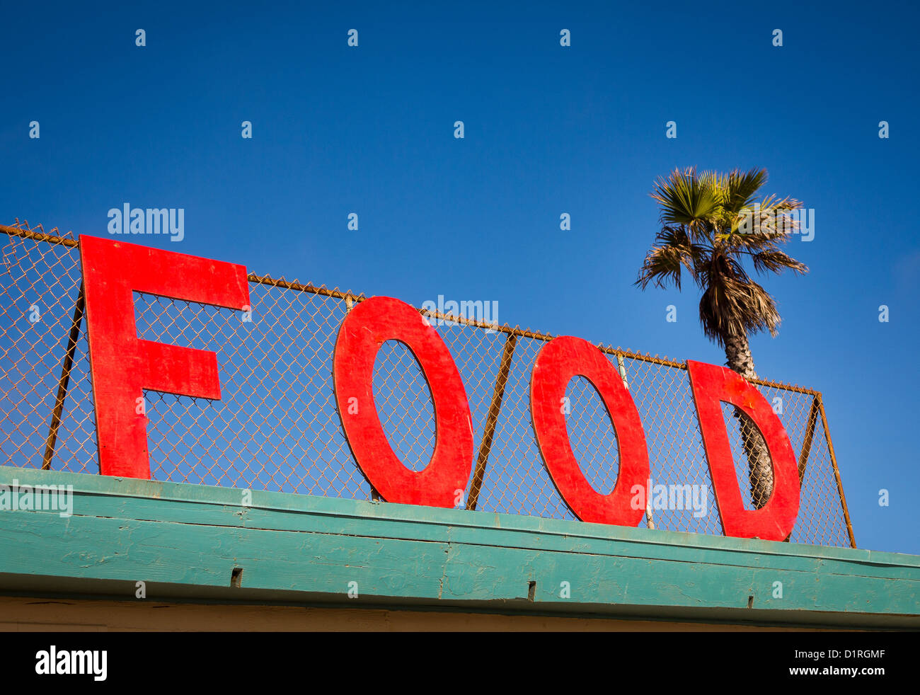 ZUMA BEACH, CALIFORNIA, USA - Food sign Stock Photo - Alamy