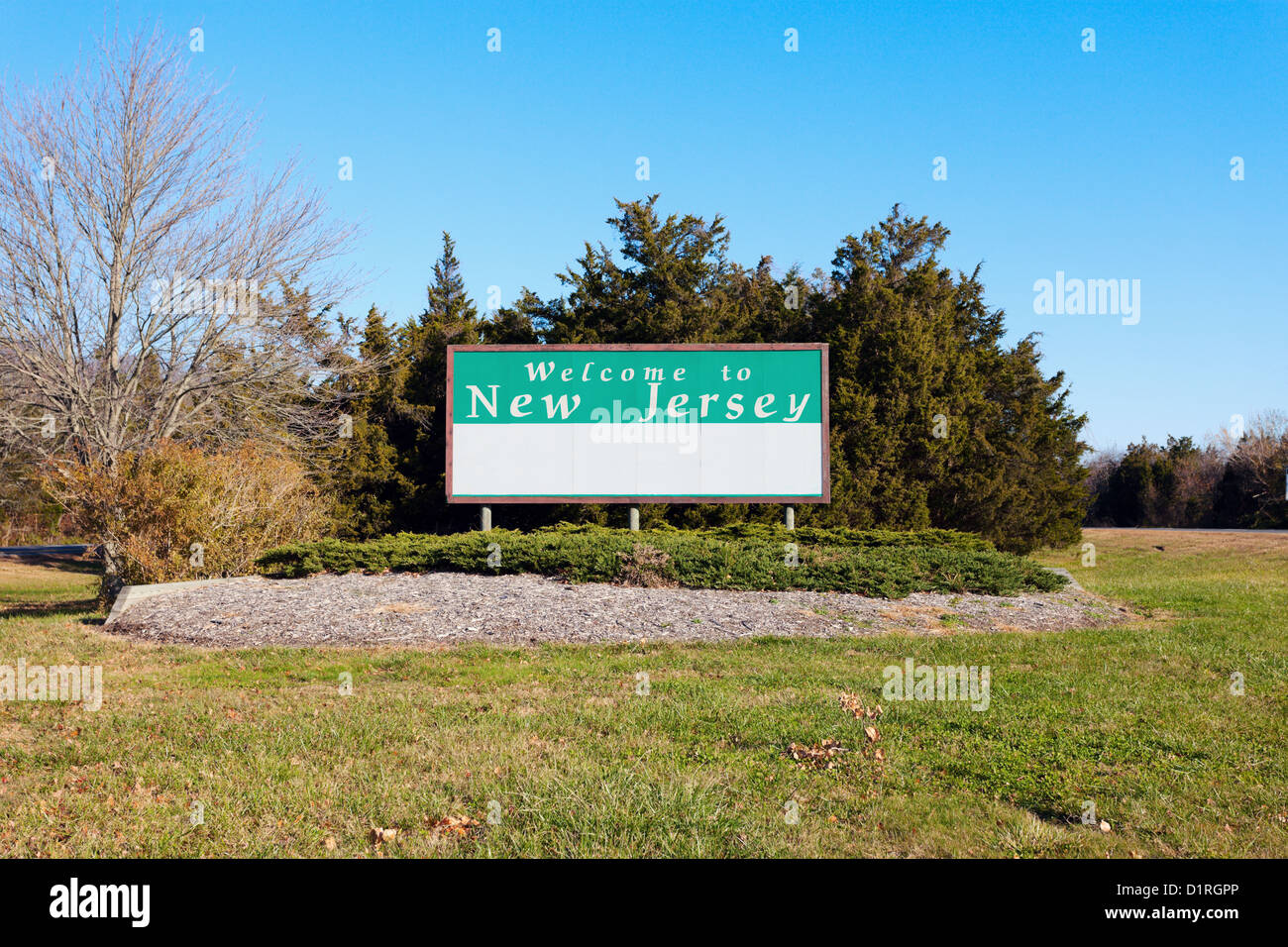 Welcome to New Jersey road sign Stock Photo - Alamy