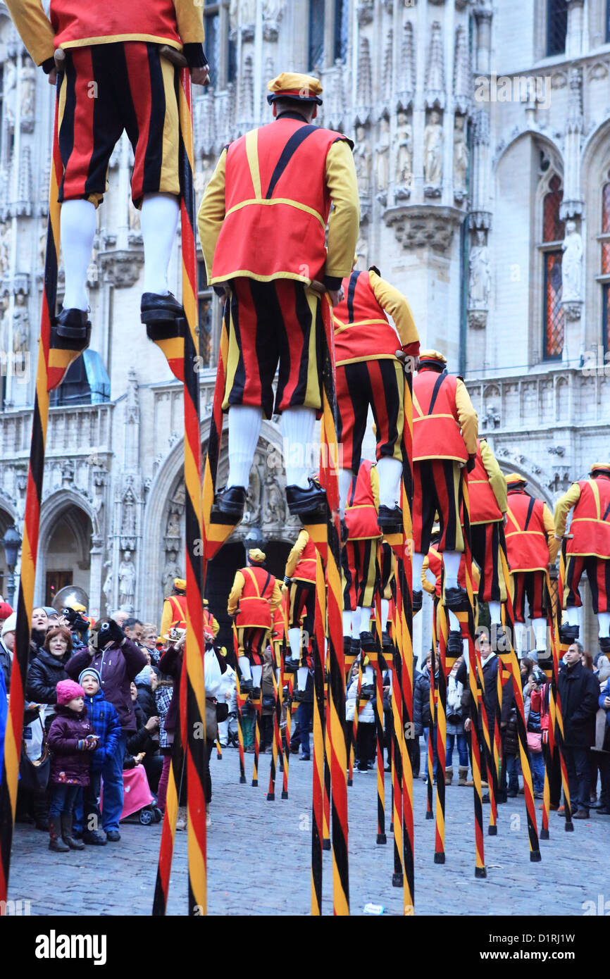 The traditional Royal Stiltwalkers on the Santa Claus Parade at ...