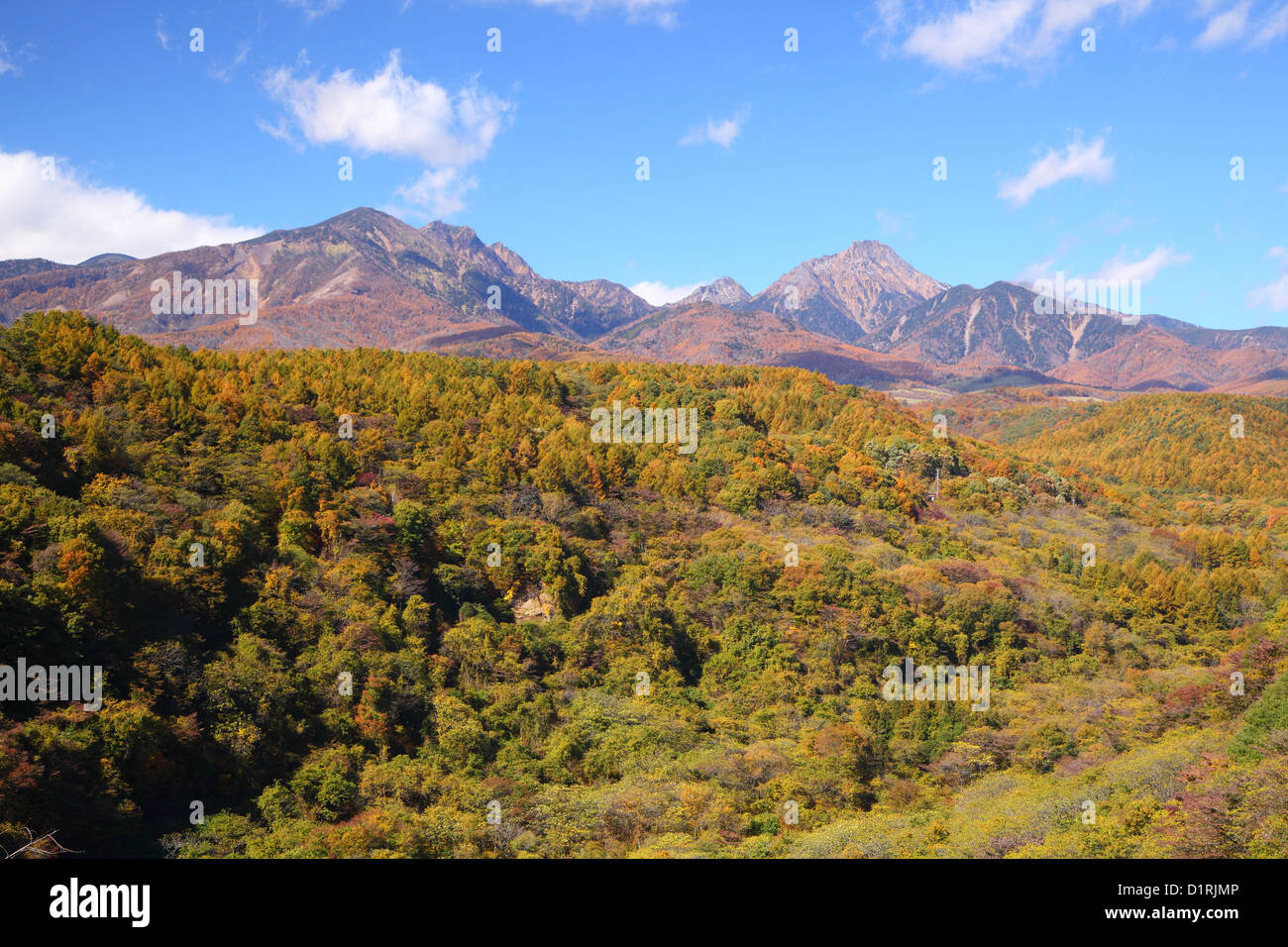 Mt. Yatsugatake of autumn colours, Yamanashi, Japan Stock Photo - Alamy