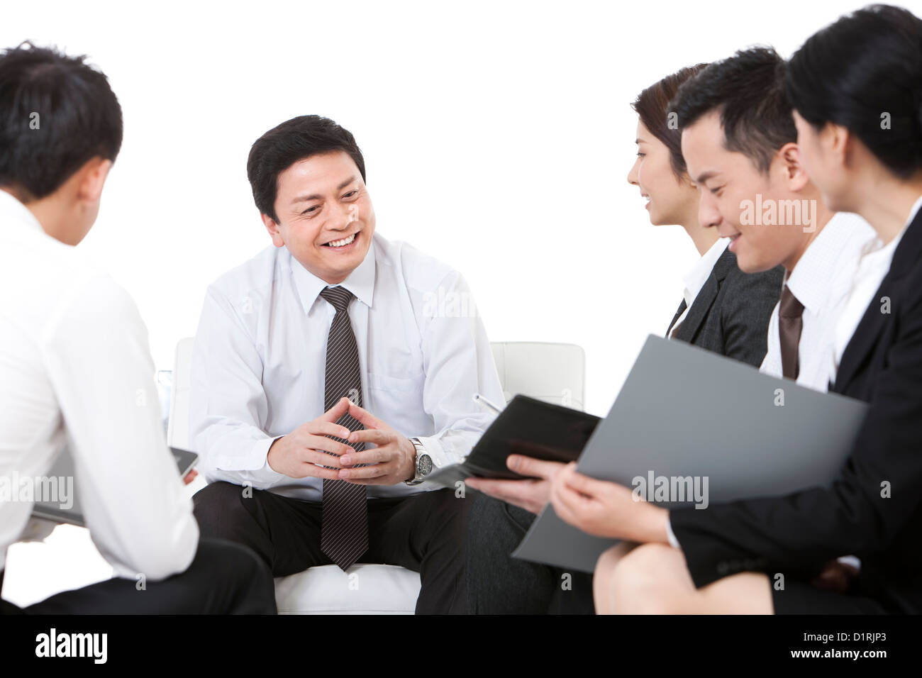 Professional business persons in discussion Stock Photo - Alamy