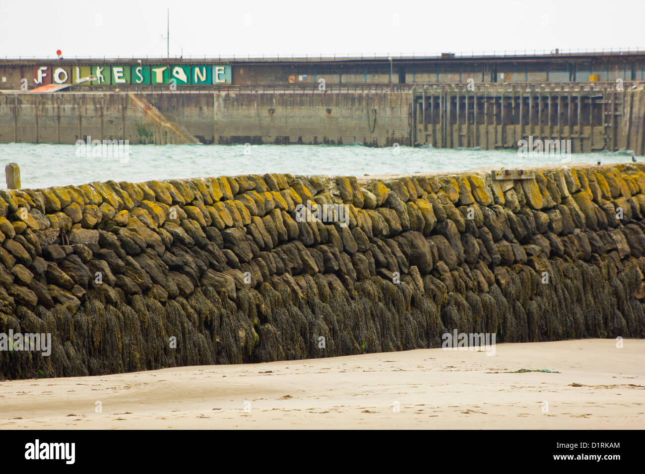 Segment of folkestone pier Stock Photo - Alamy