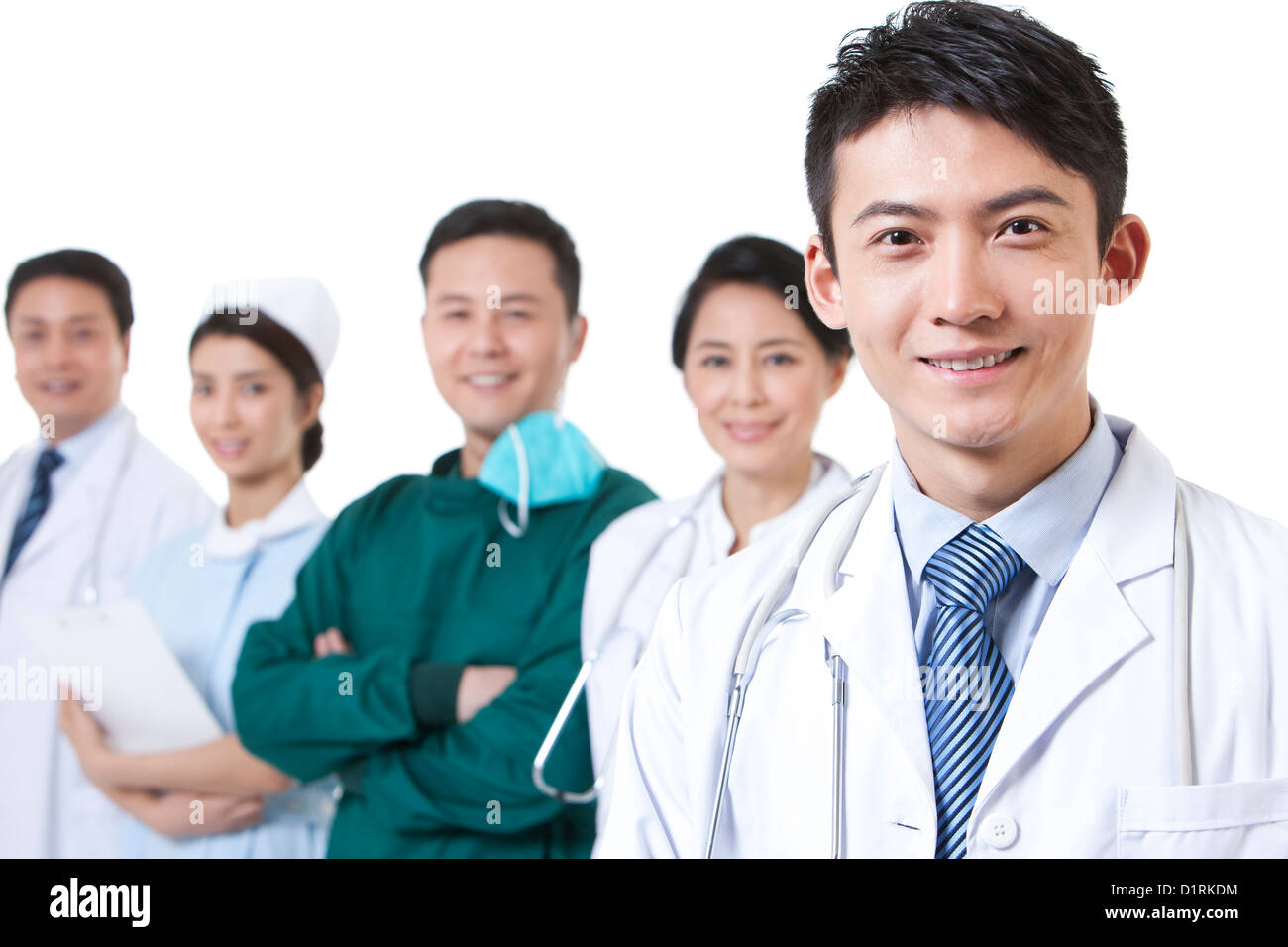 Doctor standing out in crowd hi-res stock photography and images - Alamy