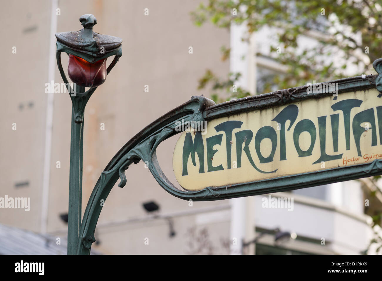 Green metro sign in Paris France Stock Photo - Alamy
