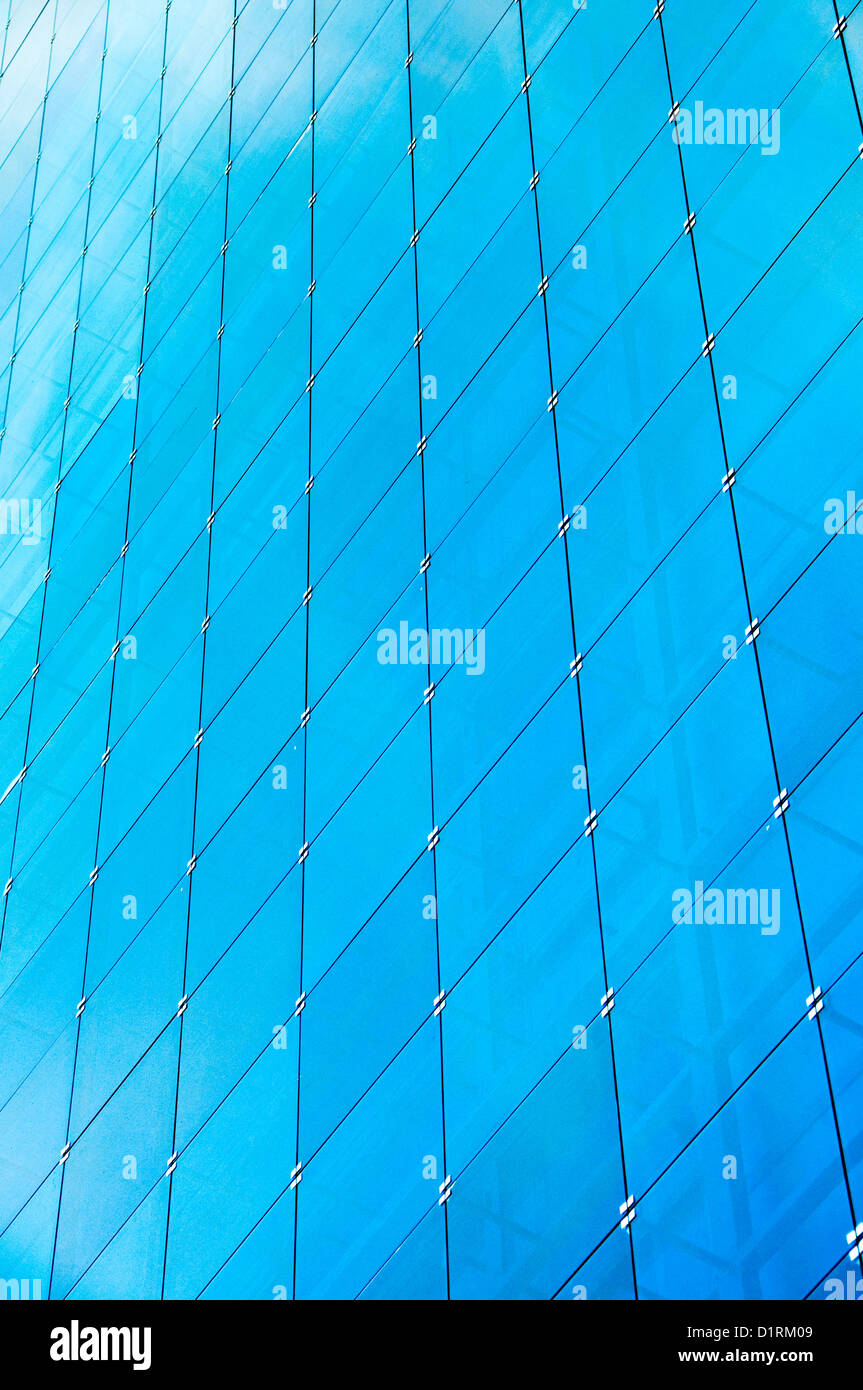 blue modern building glass windows pattern Stock Photo - Alamy