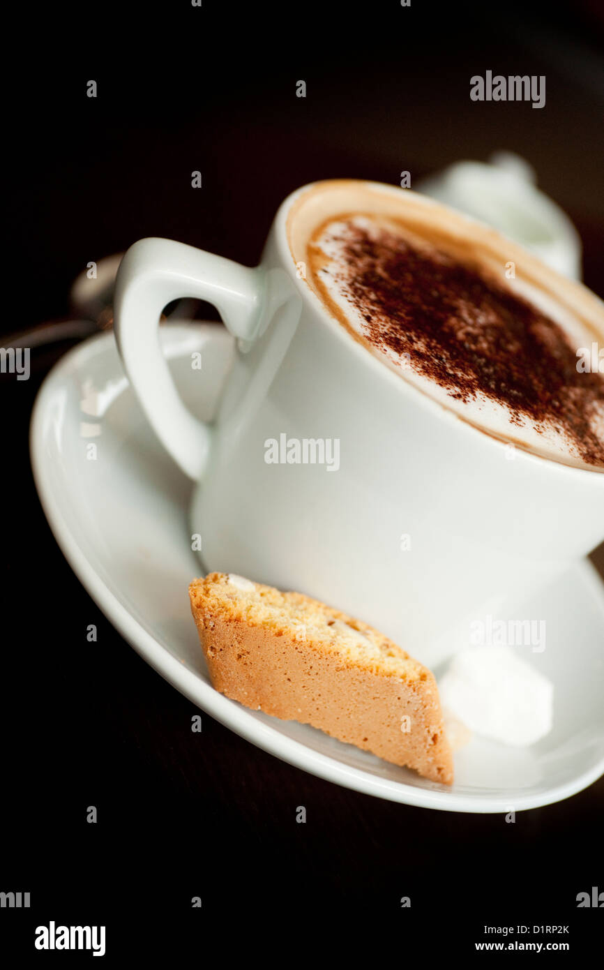 Cappuccino Coffee in traditional italian cafe Stock Photo - Alamy