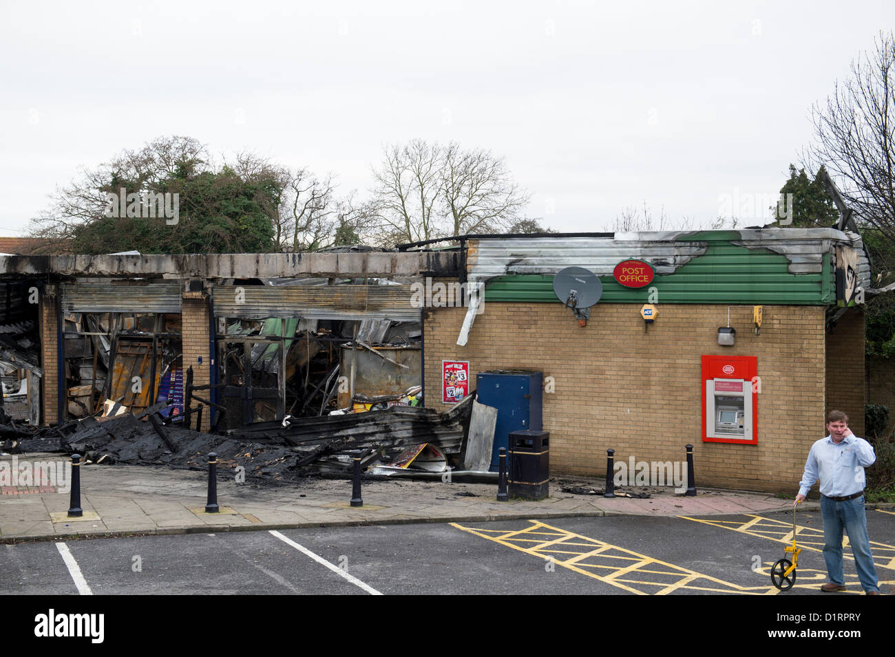 Triangle Shops, Laindon, Basildon, Essex. The day after a fire ripped ...